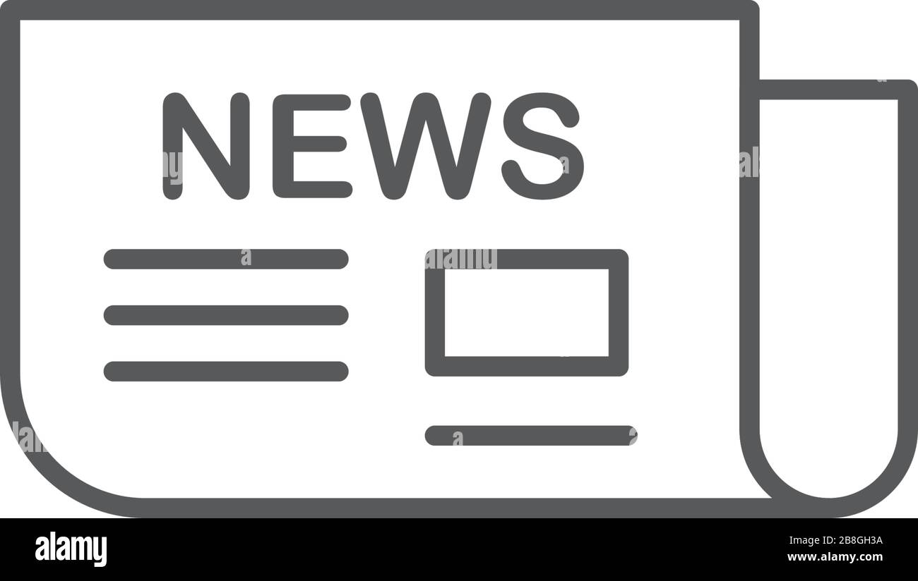 News symbol. Newspaper line icon, outline vector symbol illustration ...