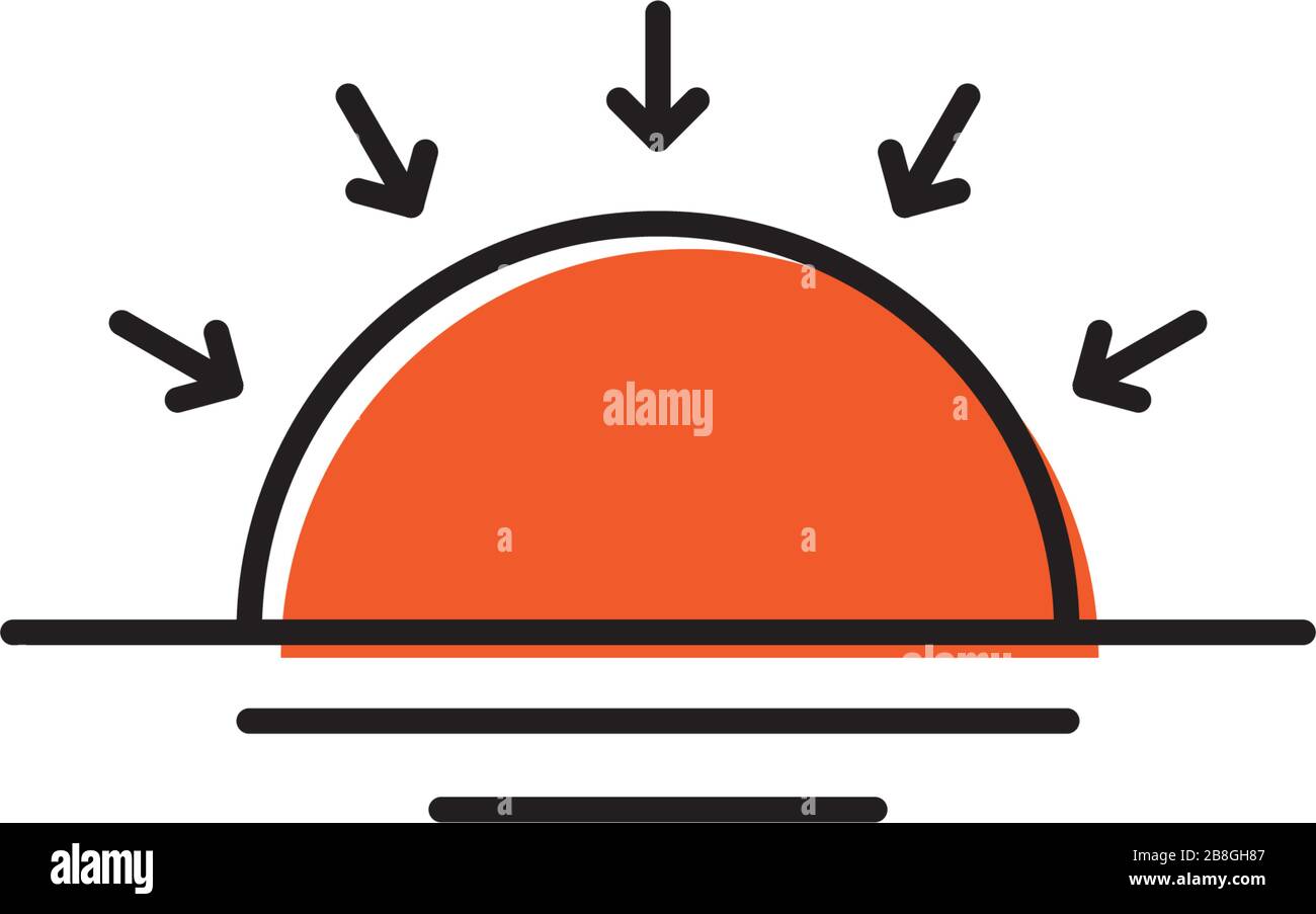 Sunset simple vector icon. Weather symbols, Forecast design element ...