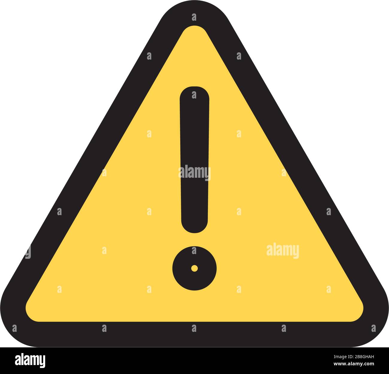 warning Attention Sign vector Icon Flat Graphic Design isolated on ...