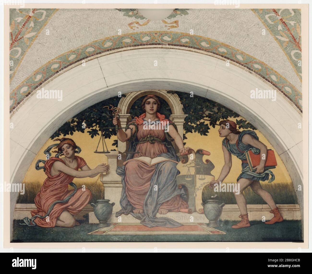 Good administration mural by Elihu Vedder, Jefferson Building, Library ...