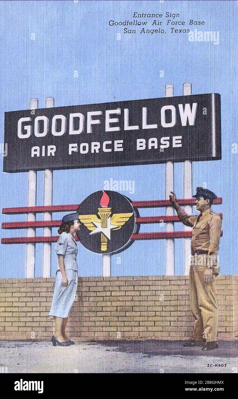 Goodfellow Air Force Base - Entrance Sign Stock Photo - Alamy