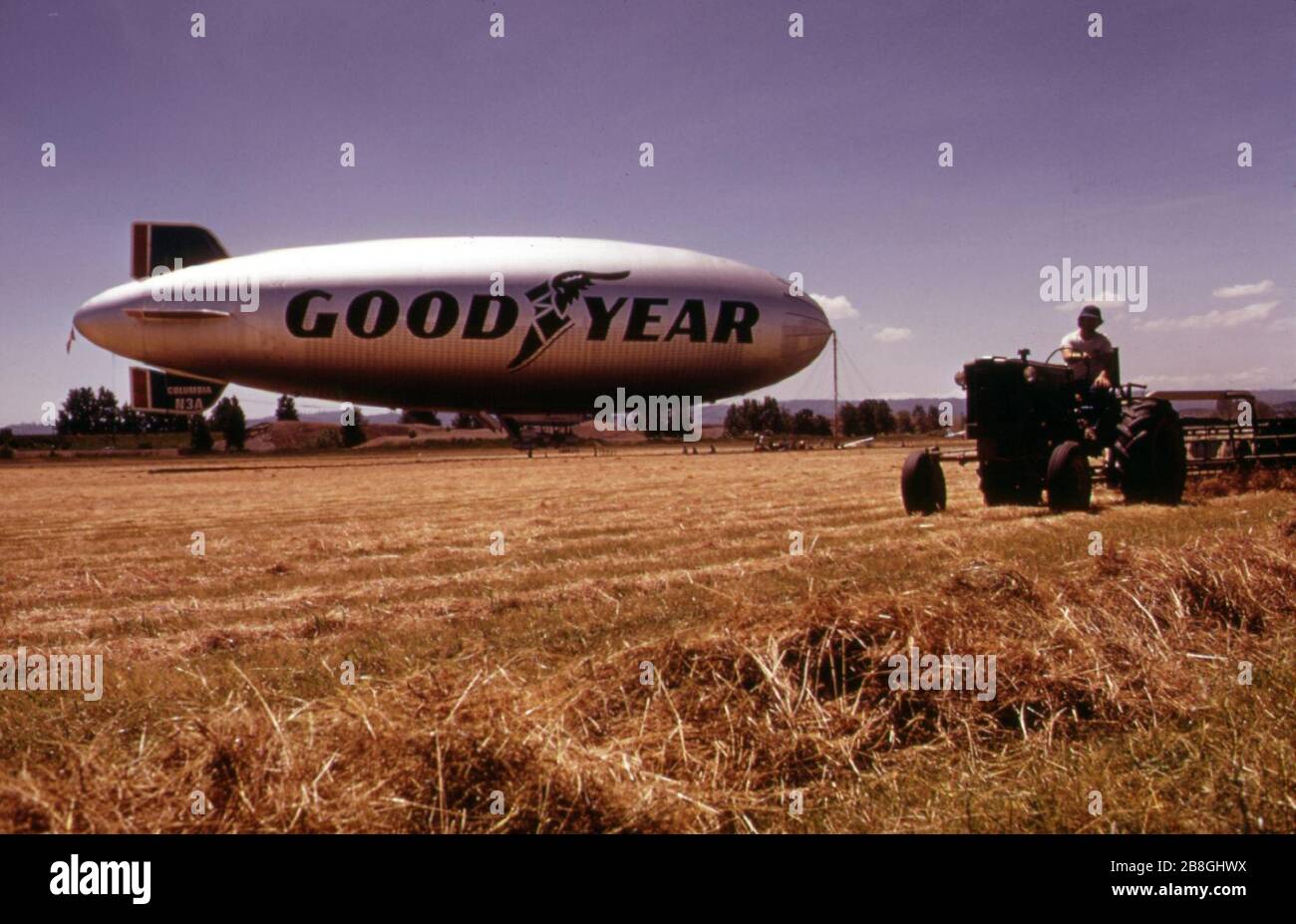 Goodyear N3A blimp in June 1973 Stock Photo - Alamy
