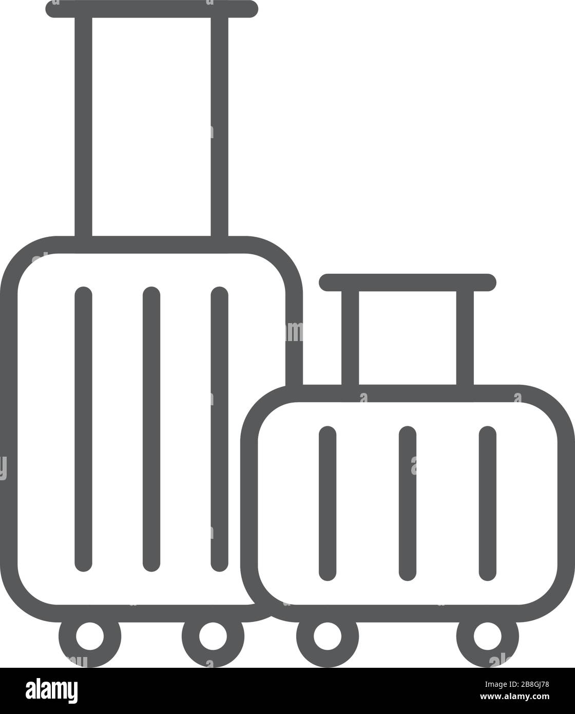 Baggage, luggage line icon, outline vector sign, linear style pictogram ...