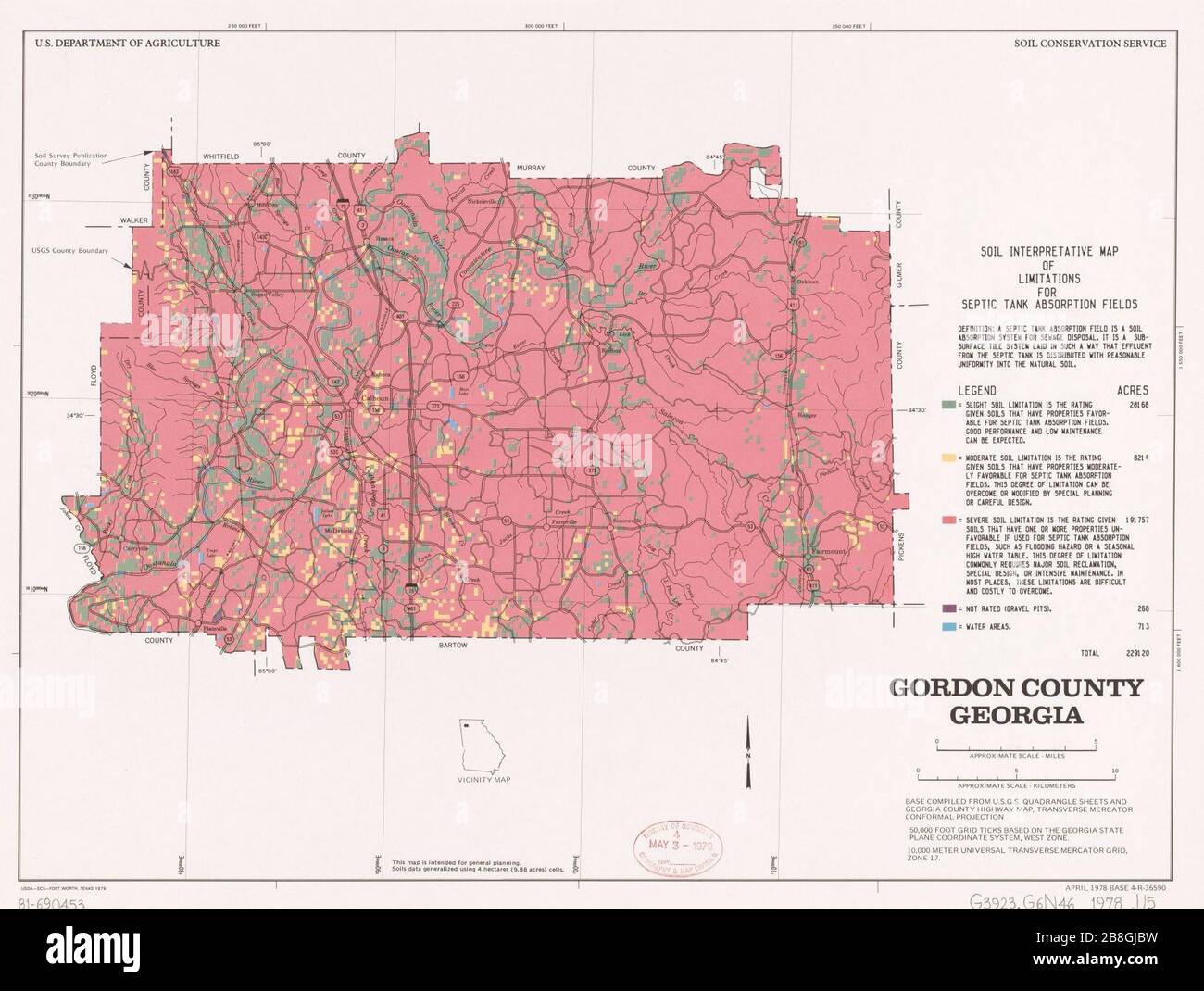 Gordon County, Georgia - soil interpretive map of limitations for ...