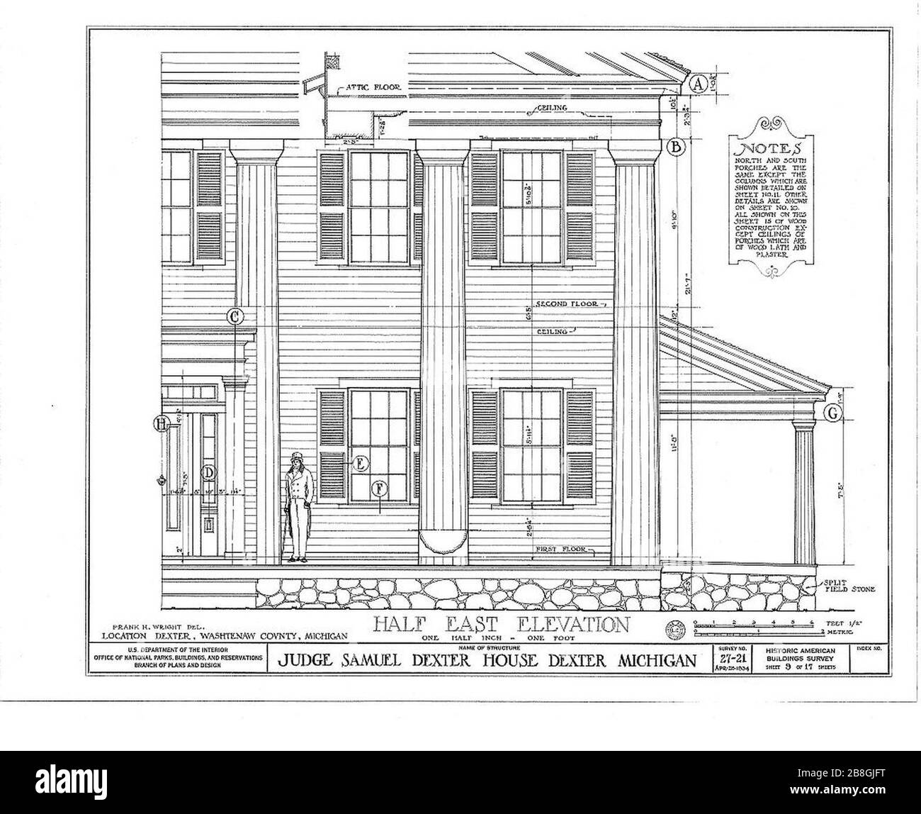 Gordon Hall Dexter MI 1934 front elevation Stock Photo - Alamy