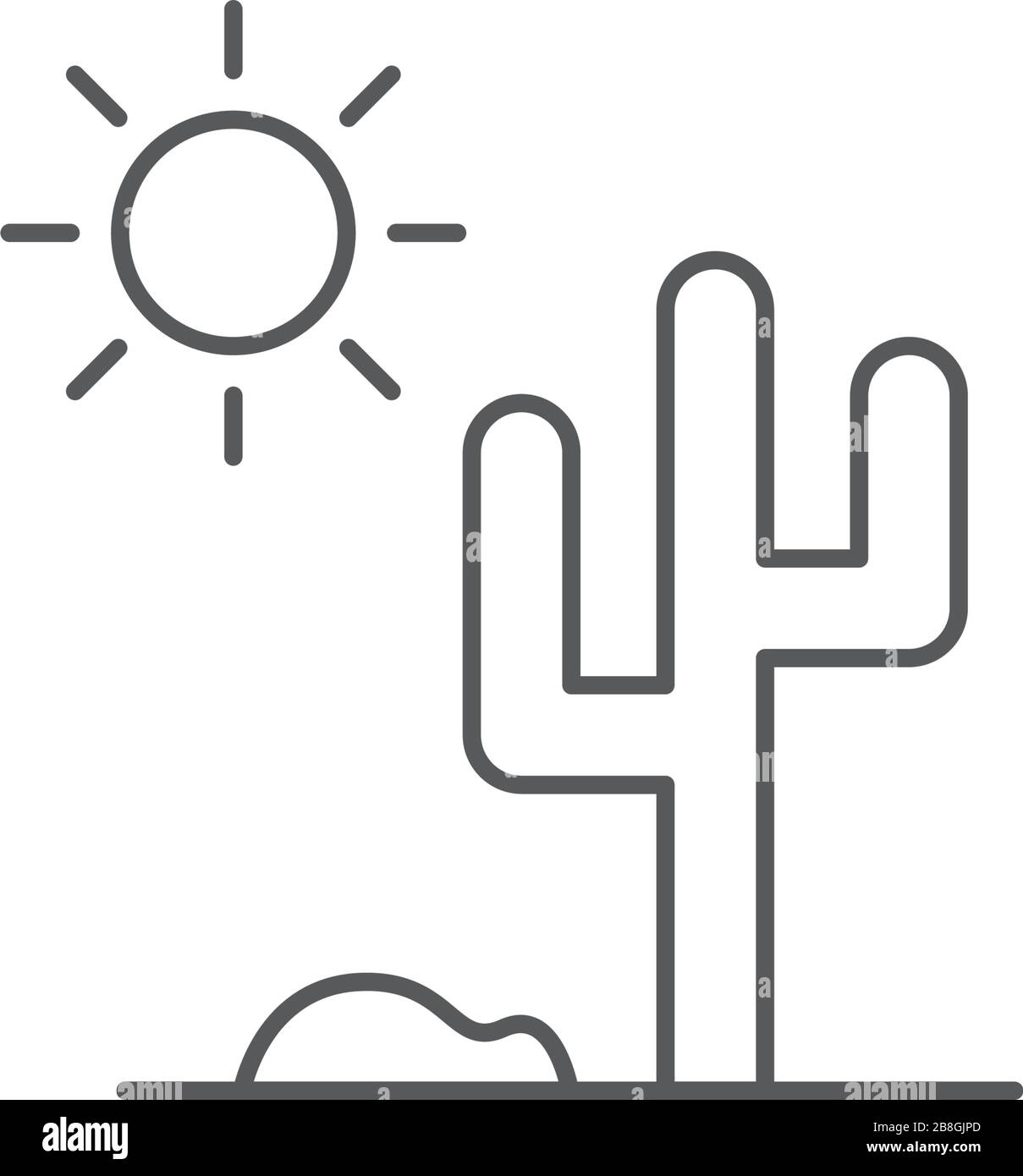 Cactus and sun vector icon isolated on white background Stock Vector ...