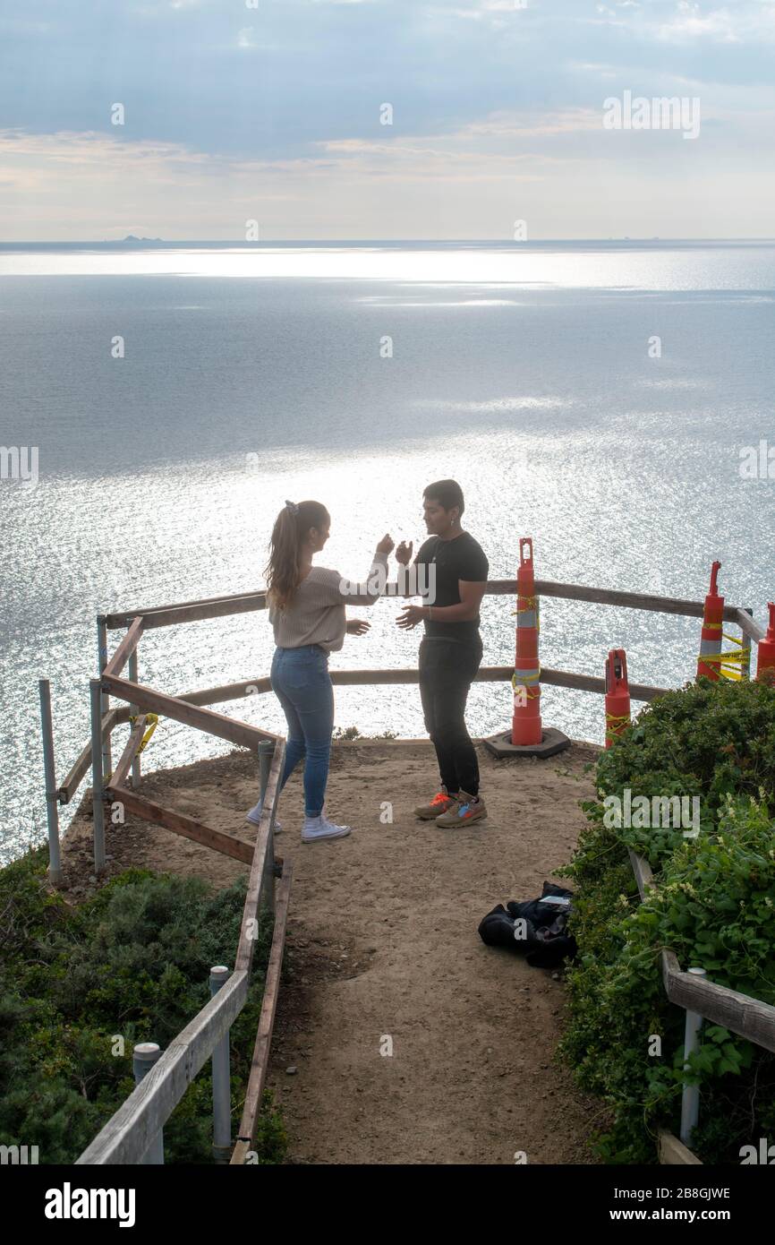 Two people dance together at Muir Beach Overlook in Marin County, CA ...