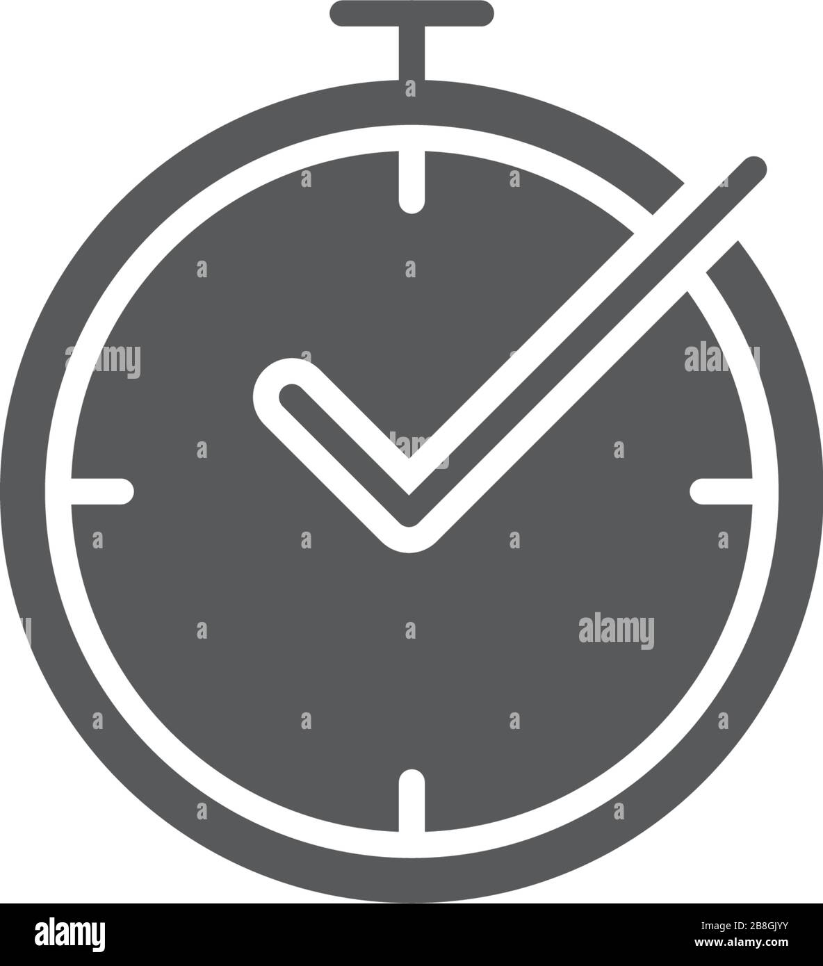 Check Time Icon Logo Design Element isolated on white background Stock ...