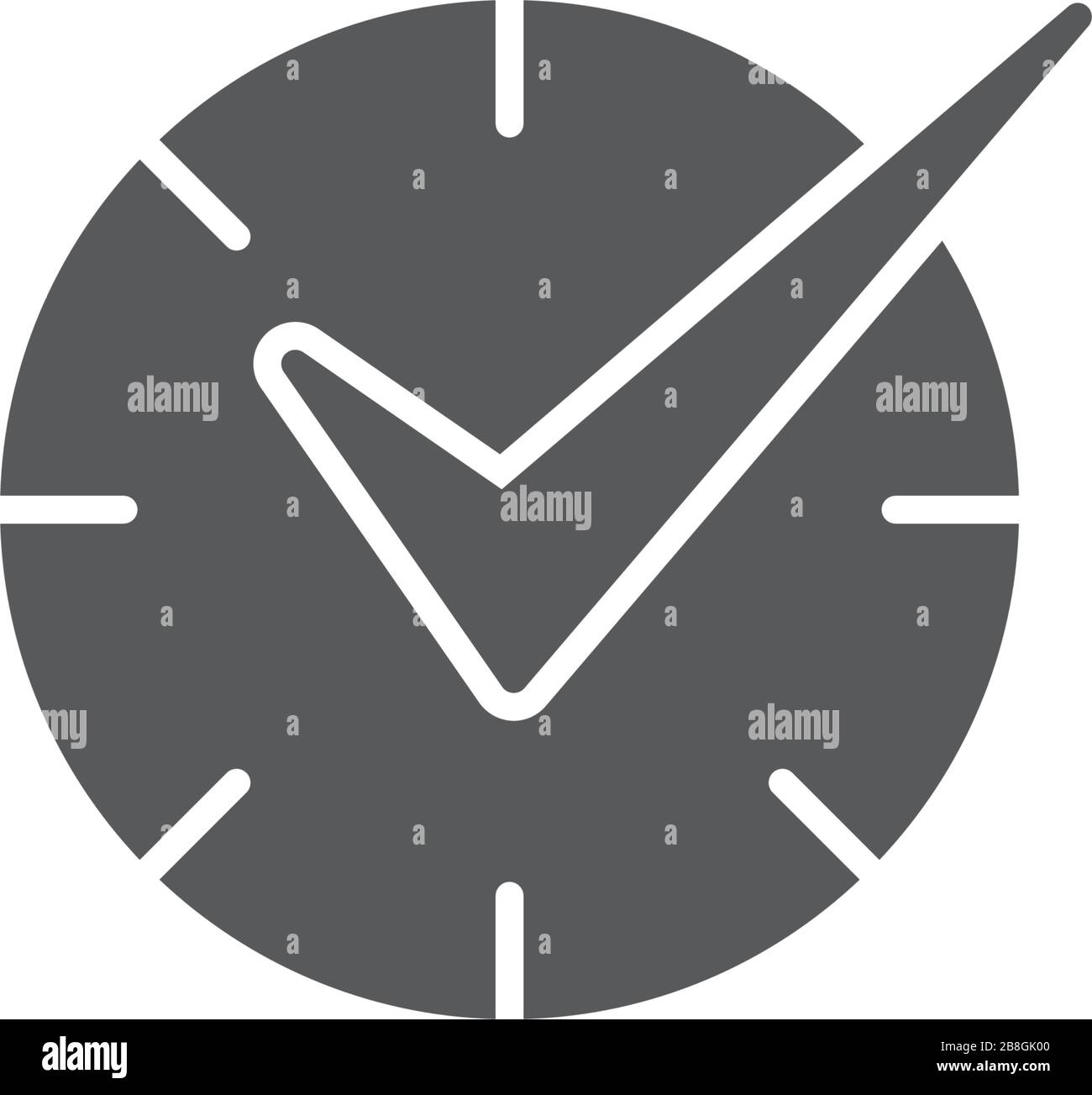 Check Time Icon Logo Design Element isolated on white background Stock ...