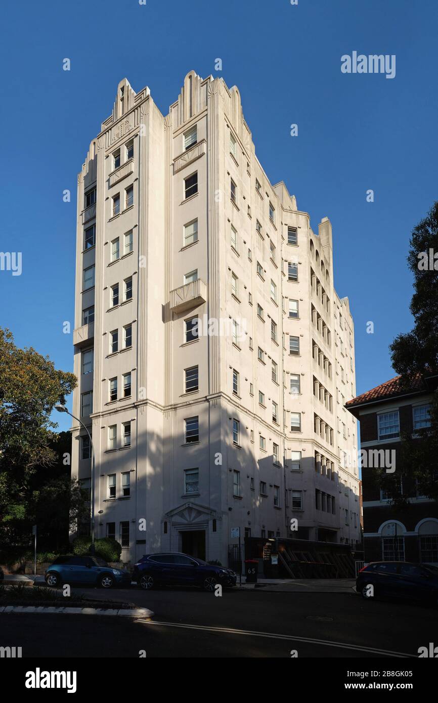 1930s Art Deco Apartment block, Adereham Hall, Gotham tower, sunburst ...