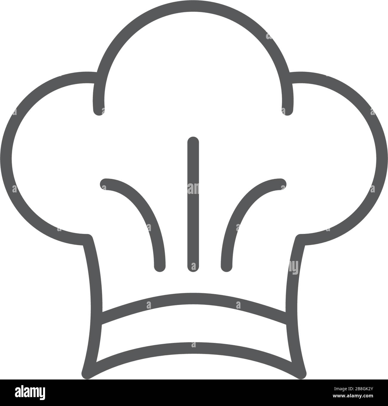 Chef hat line icon outline vector sign linear style pictogram isolated ...