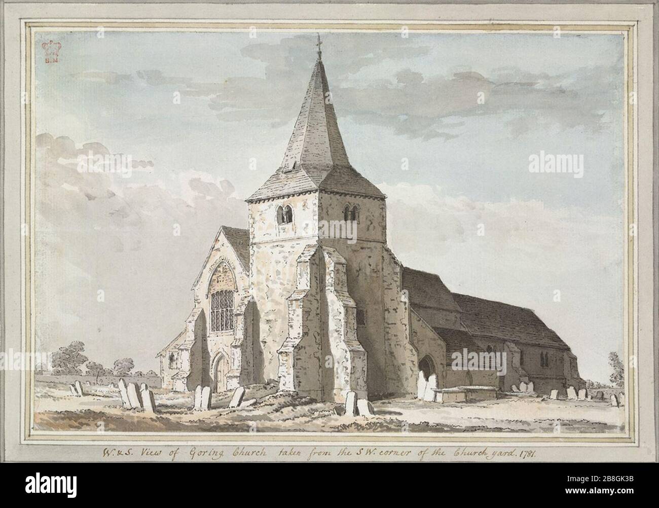 Goring Church by Samuel Hieronymus Grimm 1781 Stock Photo - Alamy