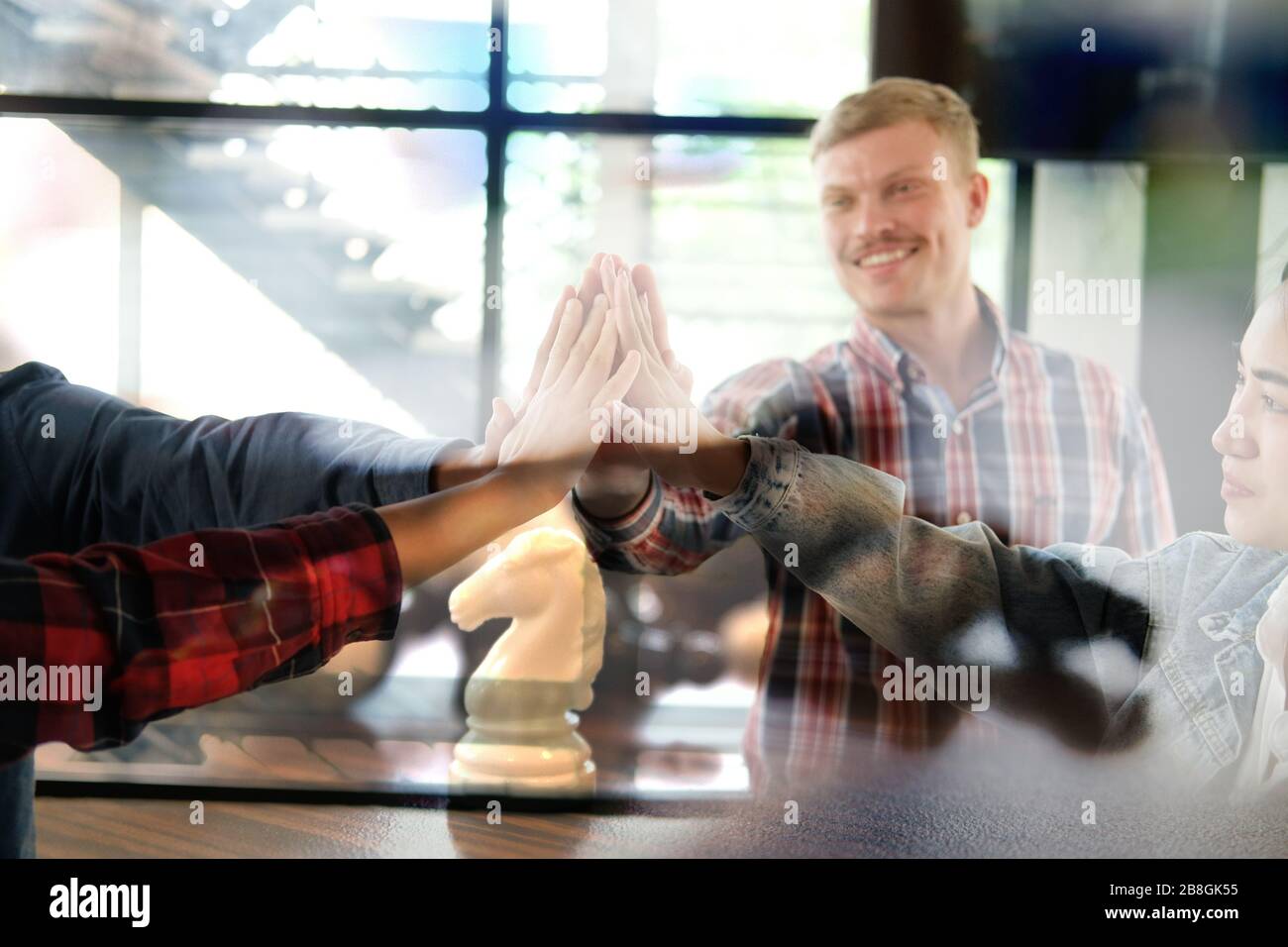 Man joining hands together hi-res stock photography and images - Alamy