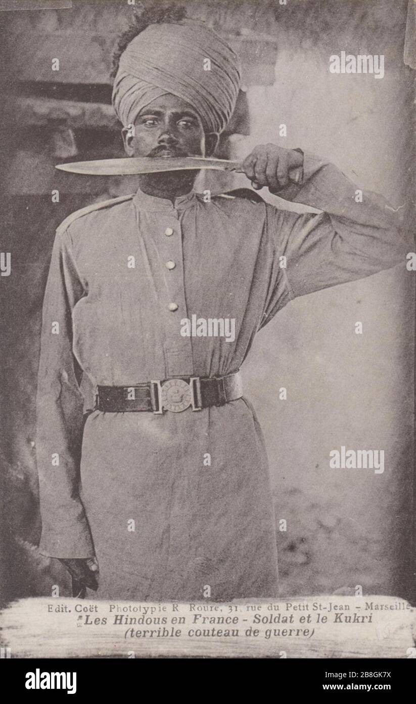 Gorkha with Khukuri 1915 Stock Photo - Alamy