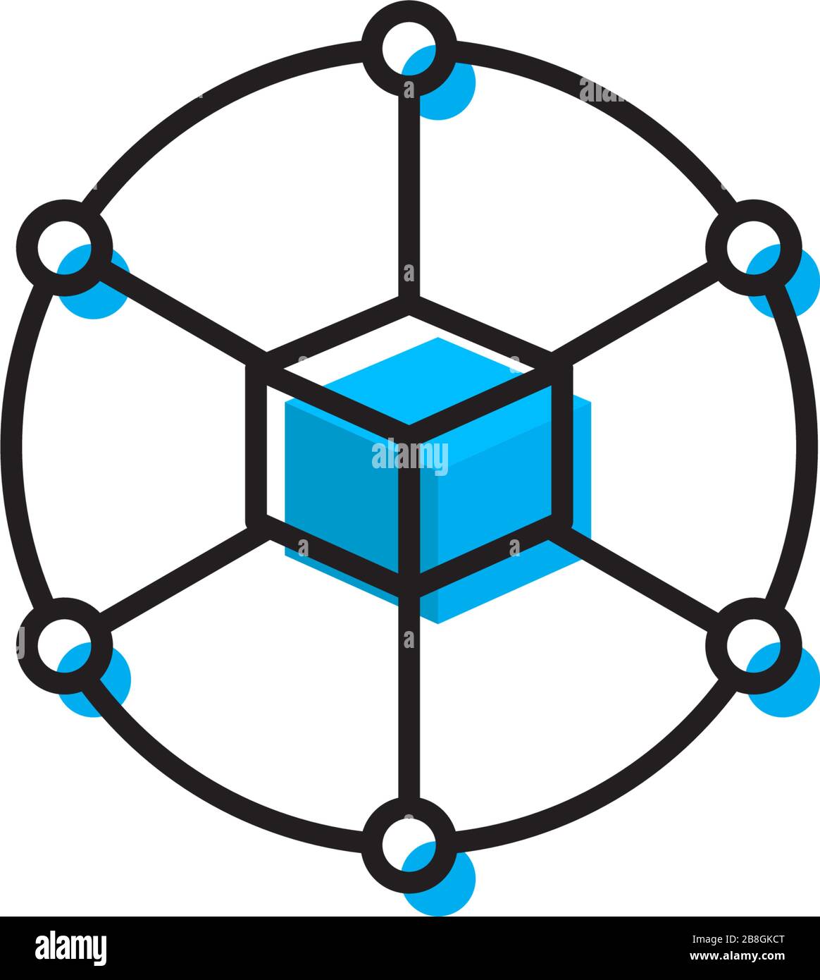 Cube Network Connection Structure Vector Icon Stock Vector Image And Art