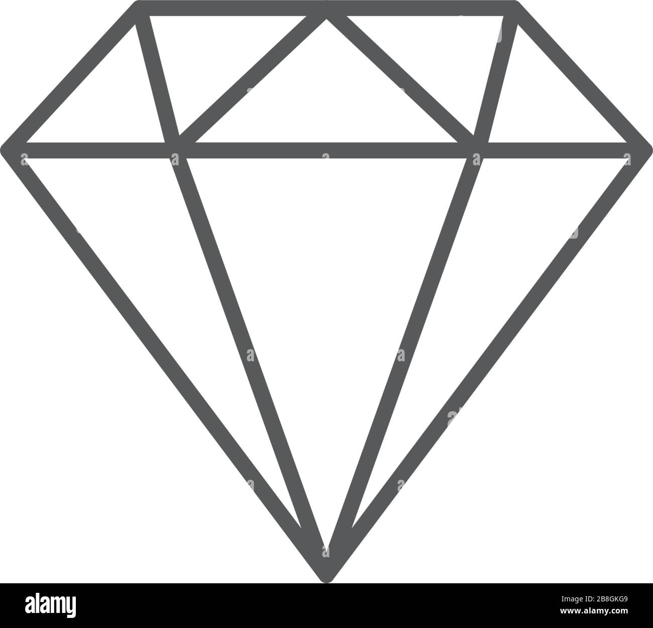 Diamond line icon, outline vector sign, linear style pictogram isolated ...