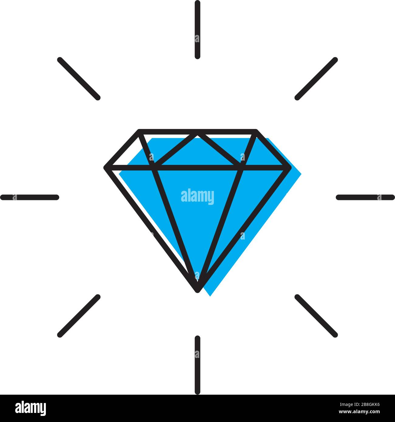 Diamond line icon, outline vector sign, linear style pictogram isolated ...