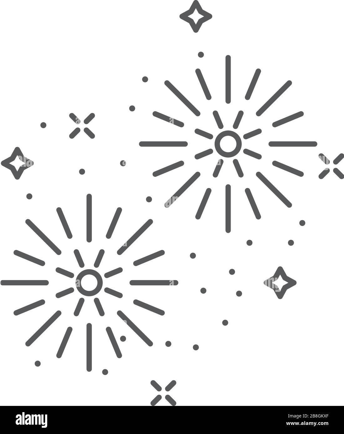 Fireworks line icon outline vector sign linear pictogram isolated on ...