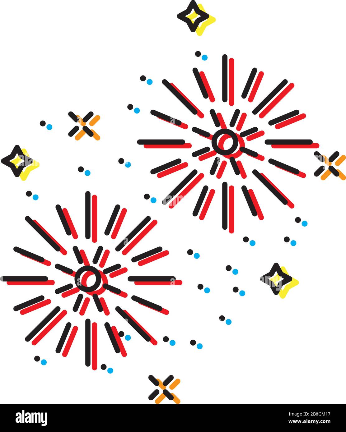 Fireworks line icon outline vector sign linear pictogram isolated on ...