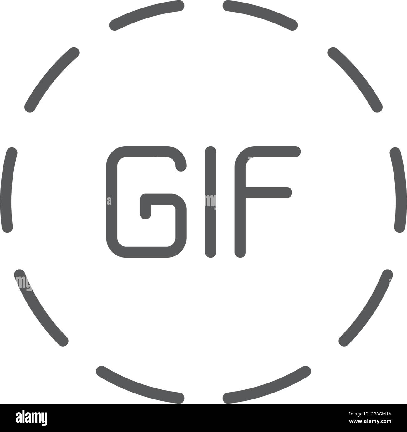 Play animation icon for social networks. Circle GIF sign Stock Vector ...