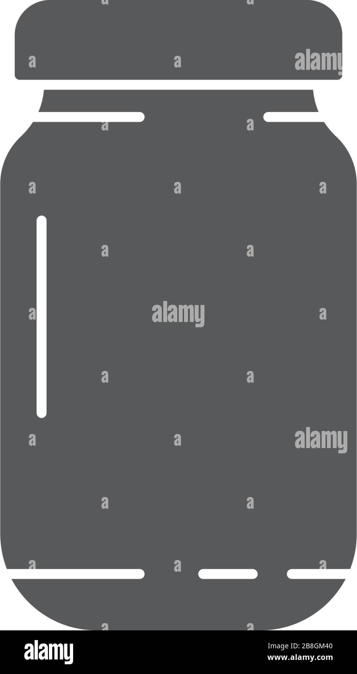 Glass jar vector icon, outline vector sign isolated on white background ...