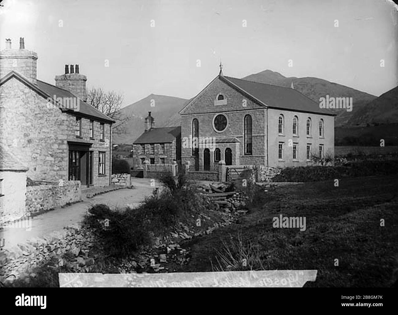 Gosen chapel (CM) Trefor Stock Photo - Alamy
