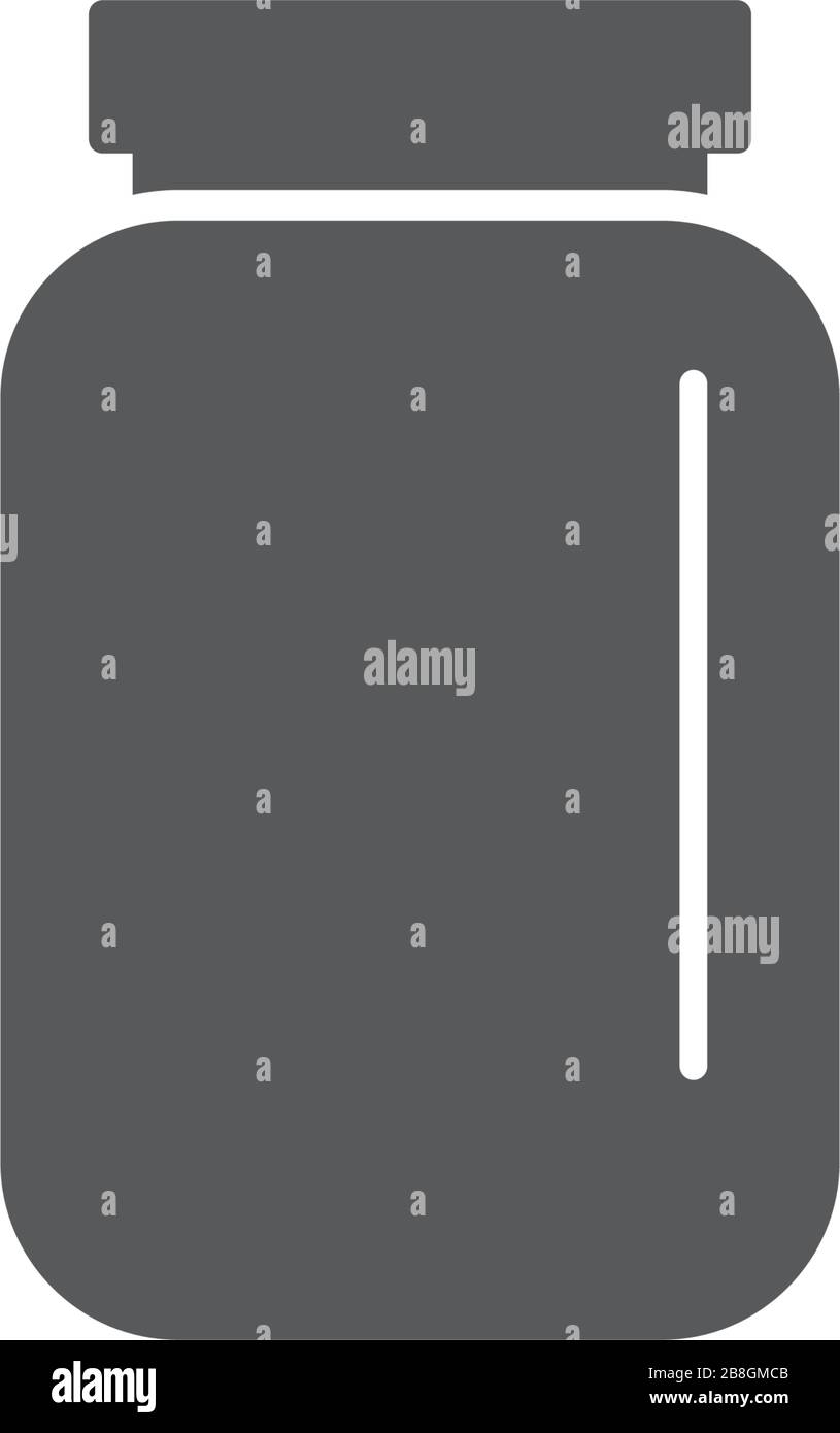 Glass jar vector icon, outline vector sign isolated on white background ...