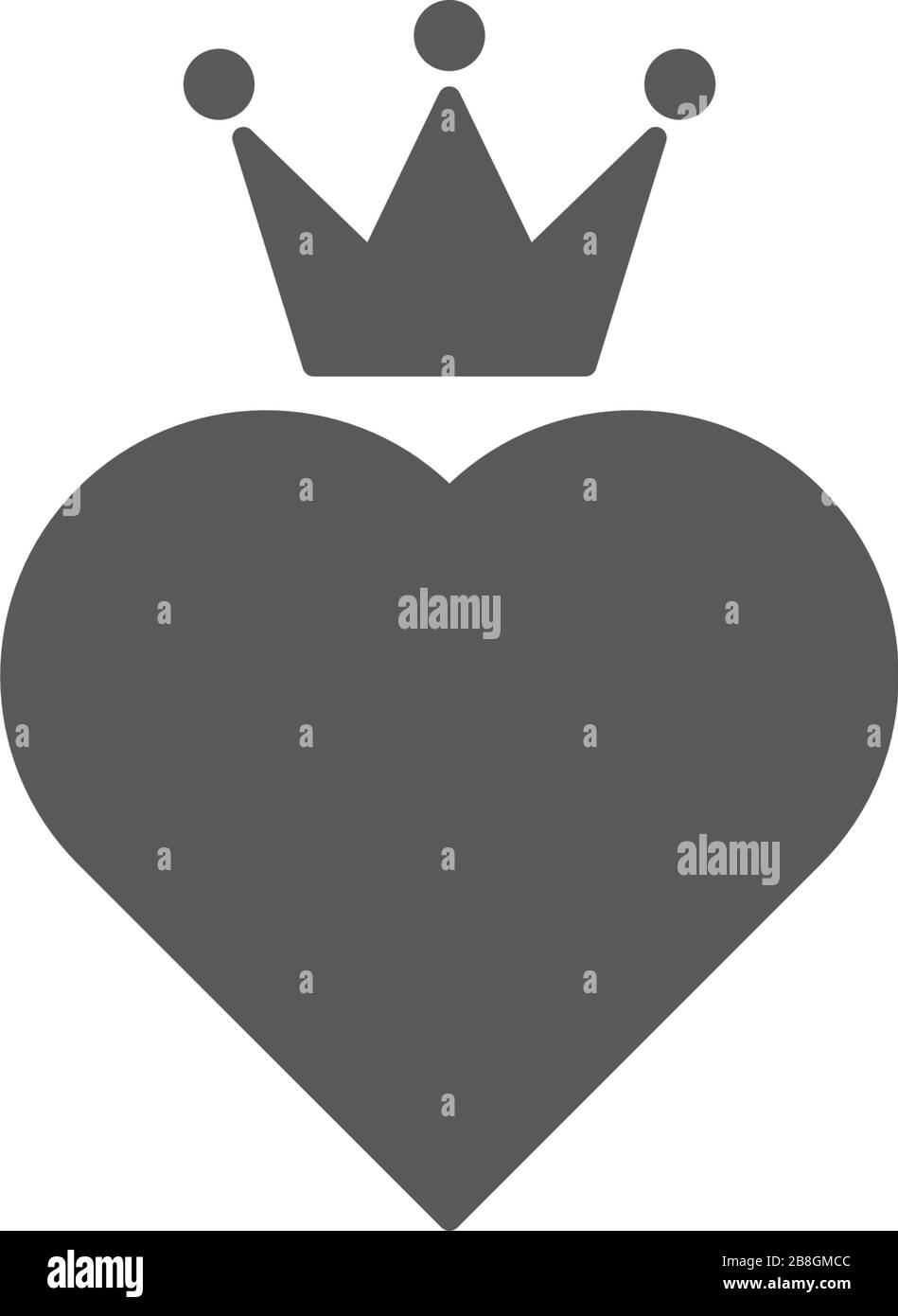 Heart crown vector icon trendy flat style design isolated Stock Vector ...
