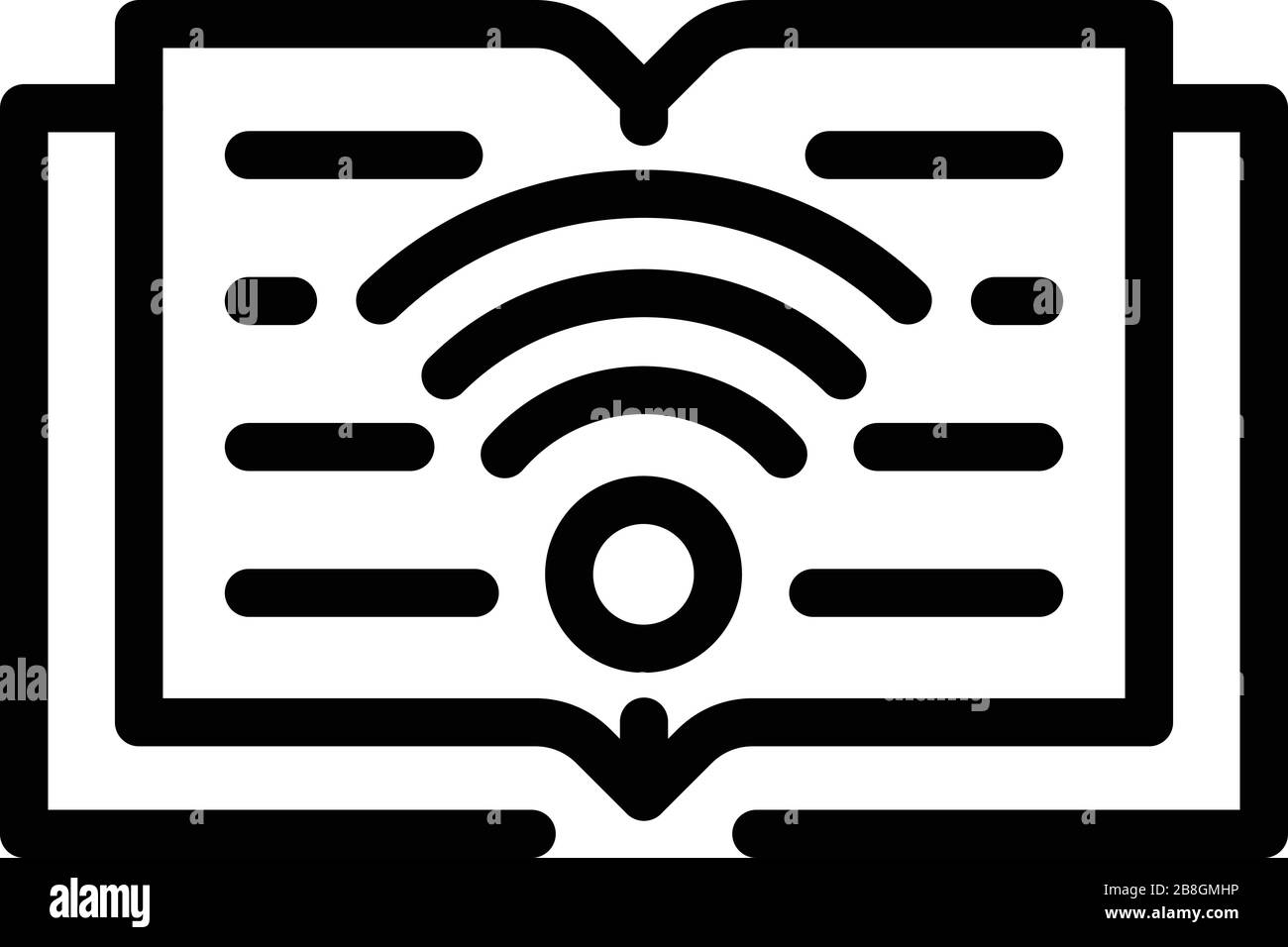 Download a book via wi fi icon, outline style Stock Vector Image & Art ...