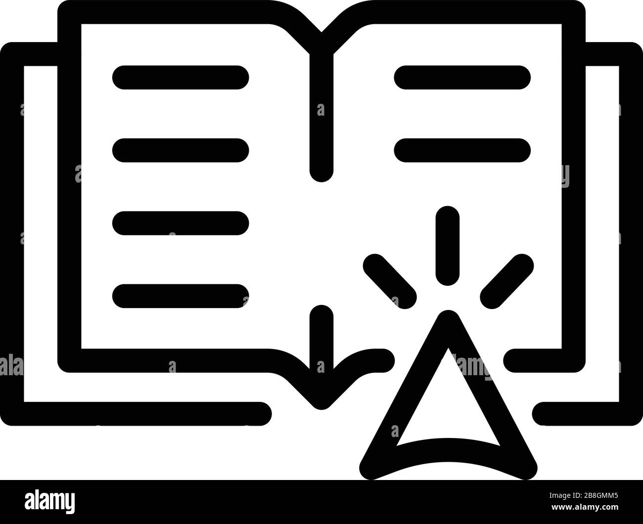 Book and cursor icon, outline style Stock Vector Image & Art - Alamy