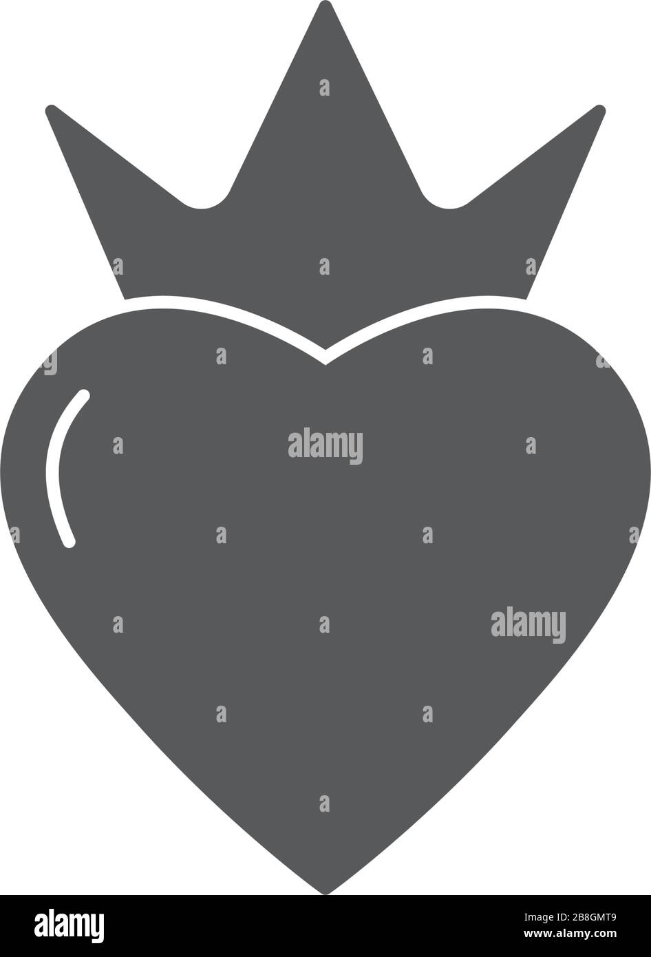 Heart crown vector icon trendy flat style design isolated Stock Vector ...