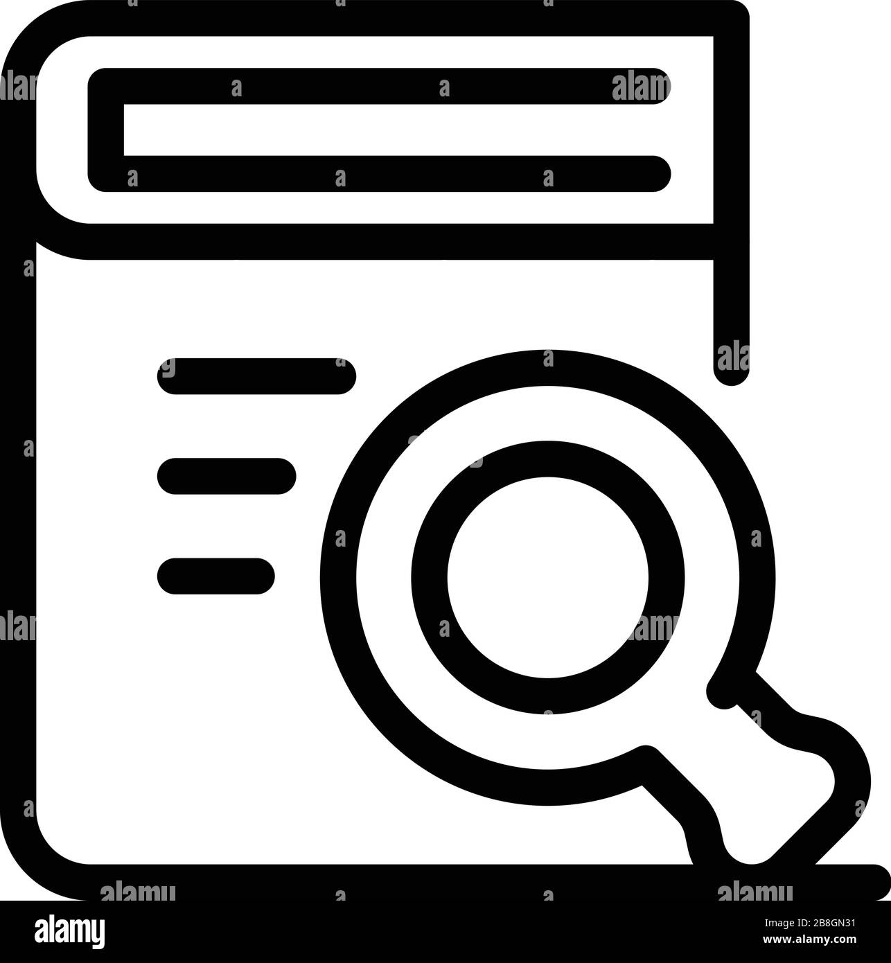 Book and magnifier icon, outline style Stock Vector Image & Art - Alamy