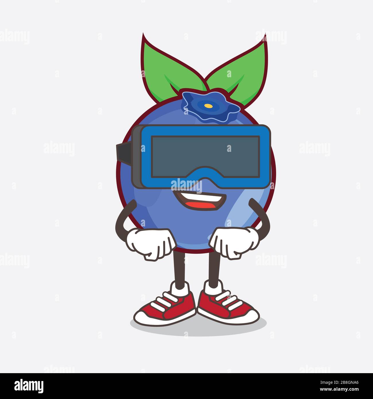 An illustration of Blueberry Fruit cartoon mascot character with ...