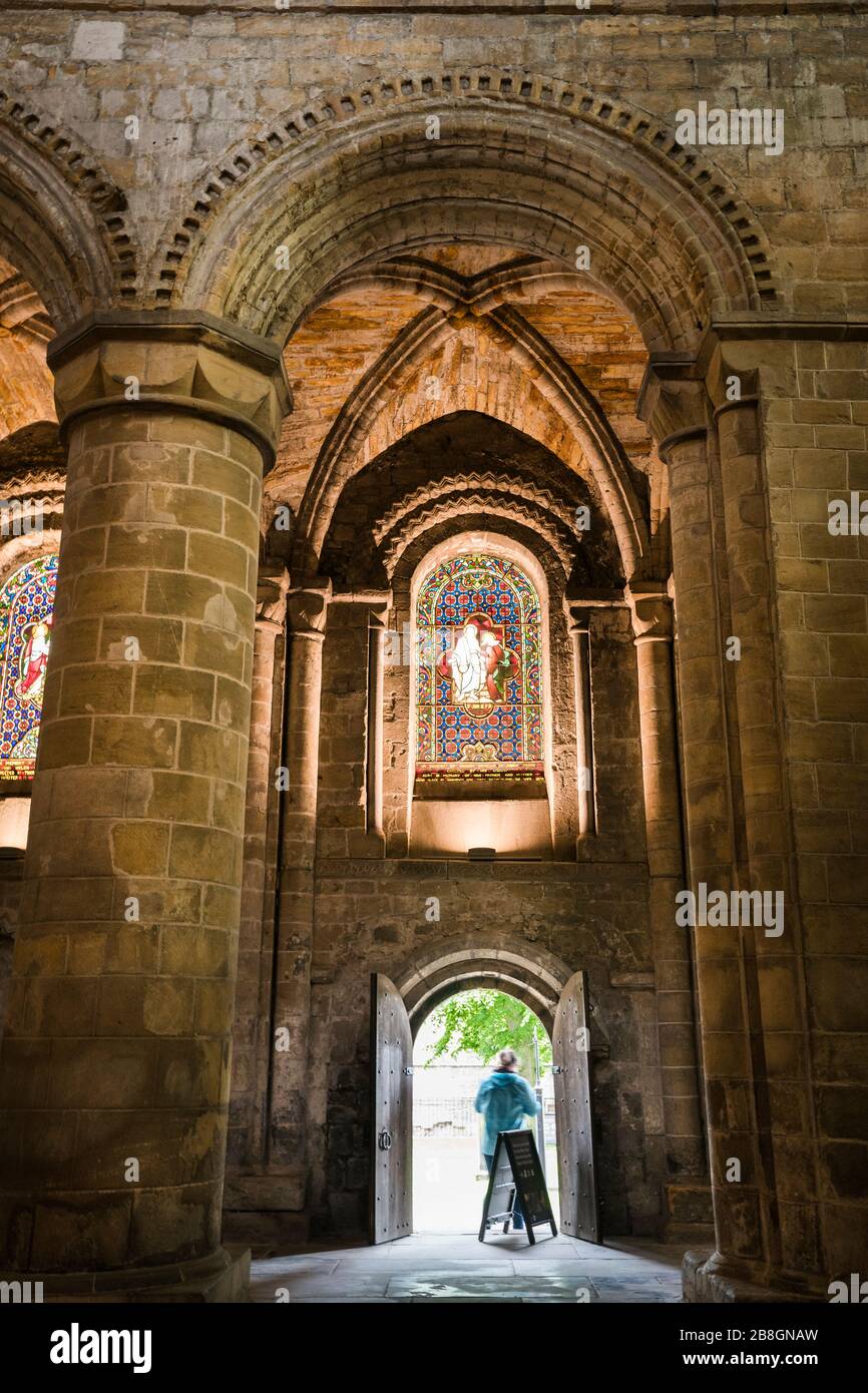Interior entrance of Dunfermline Abbey, a Church of Scotland Parish ...
