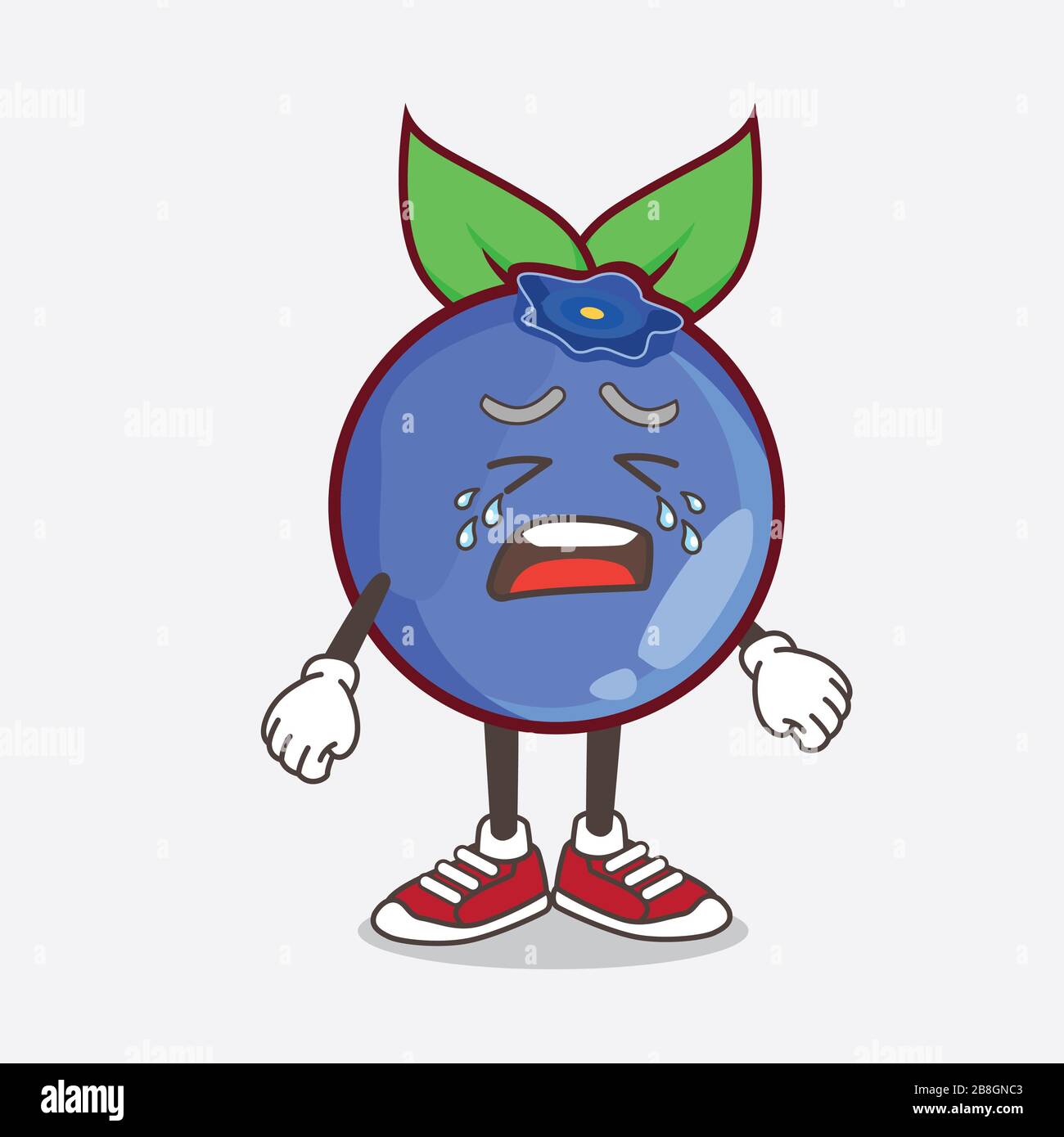 An illustration of Blueberry Fruit cartoon mascot character with crying ...