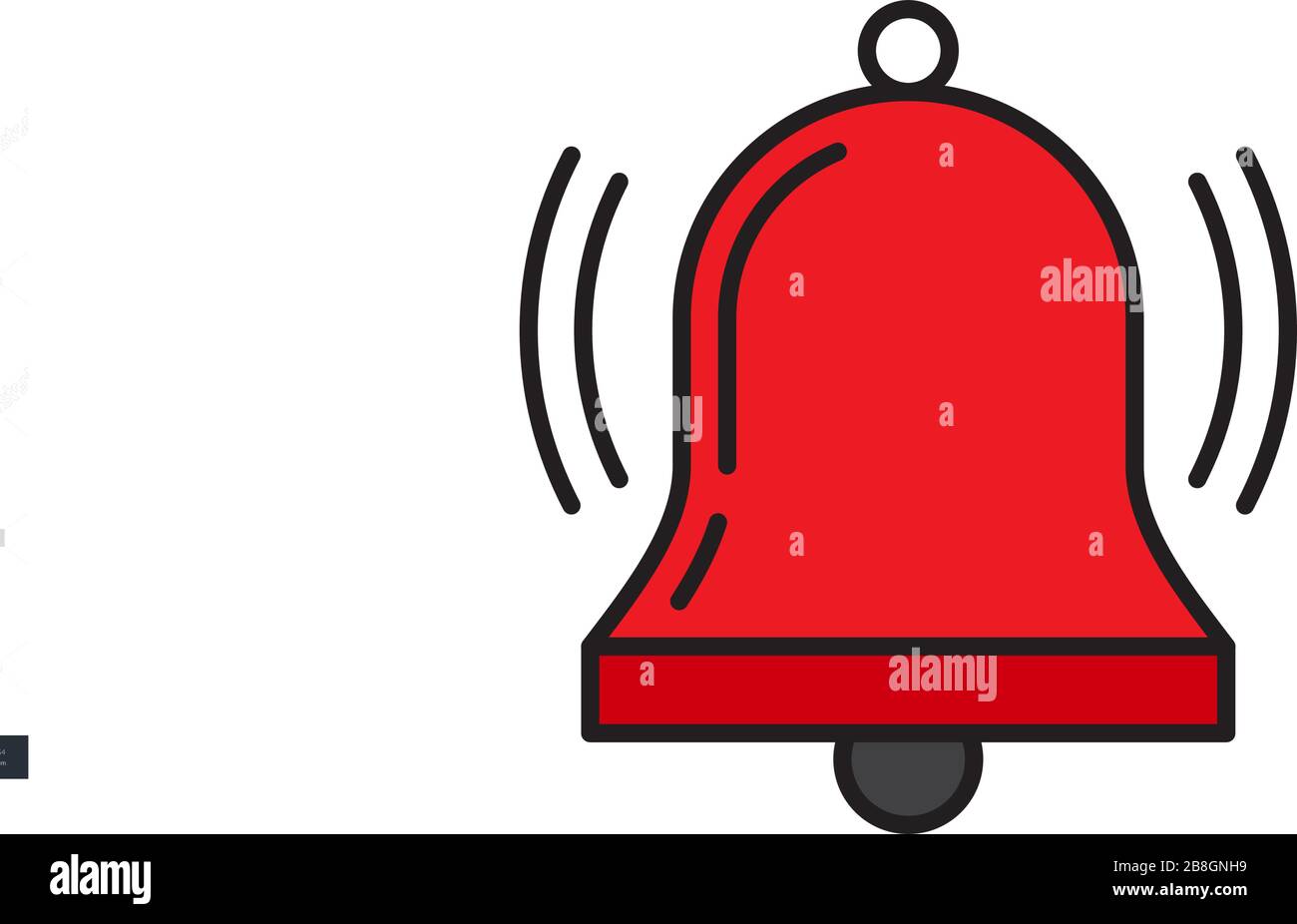 Ringing bell vector icon isolated on white background Stock Vector ...