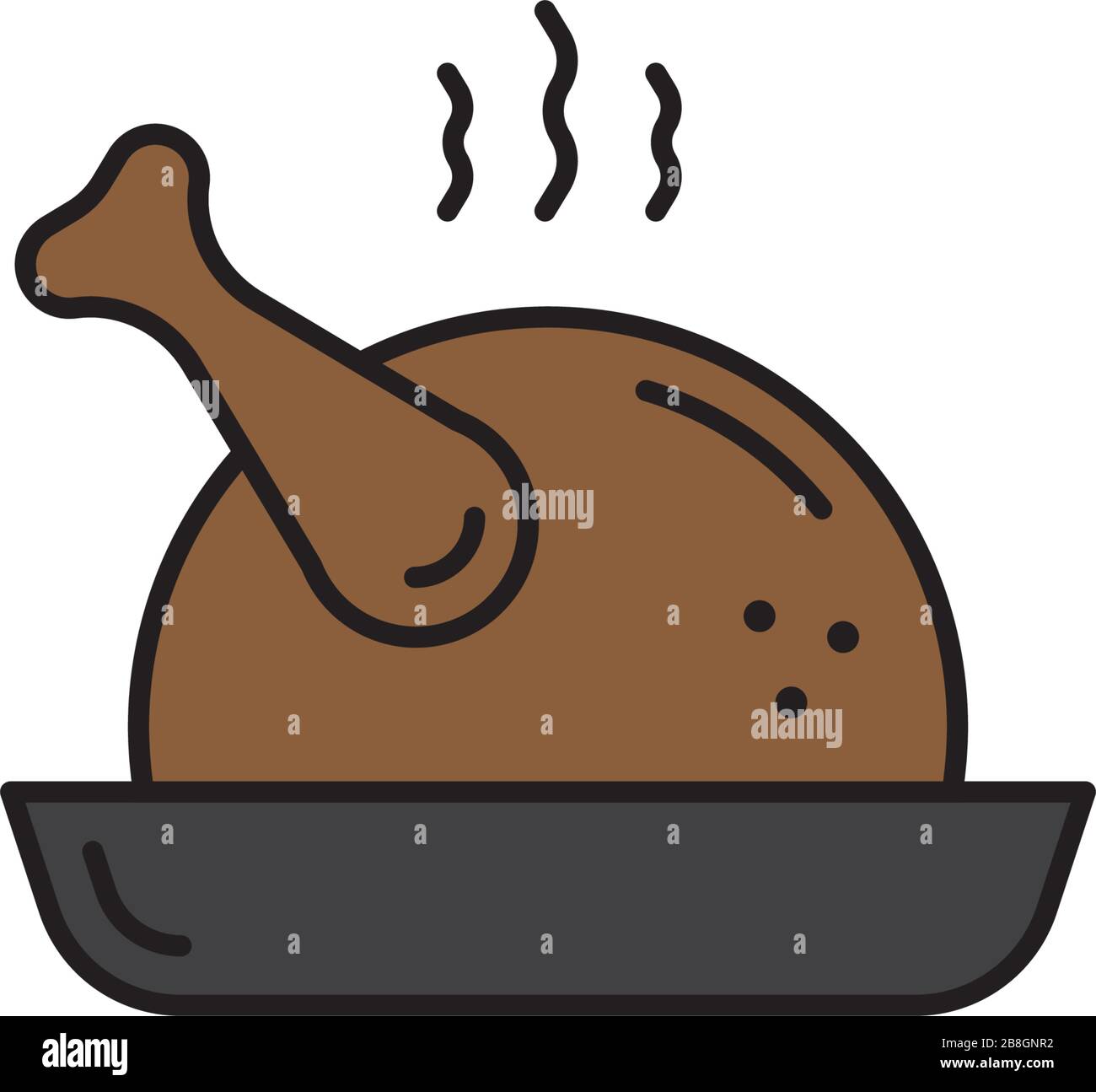 roasted chicken vector icon isolated on white background Stock Vector ...