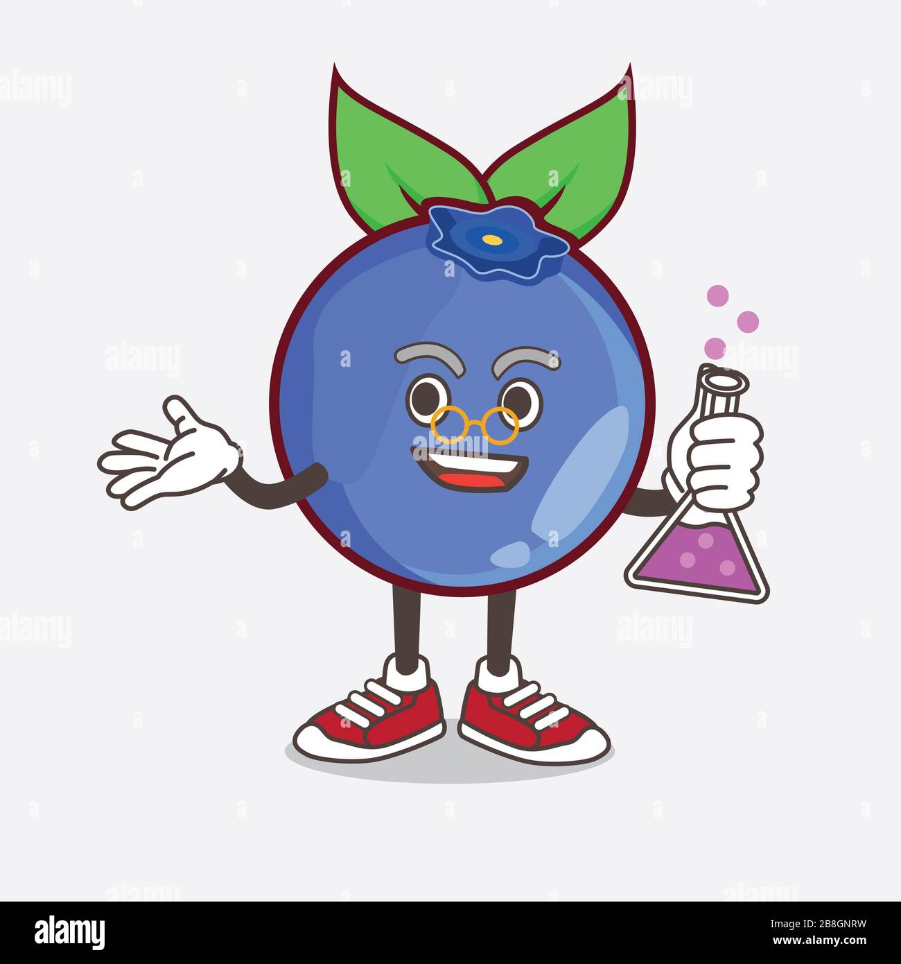 An illustration of Blueberry Fruit cartoon mascot professor character ...