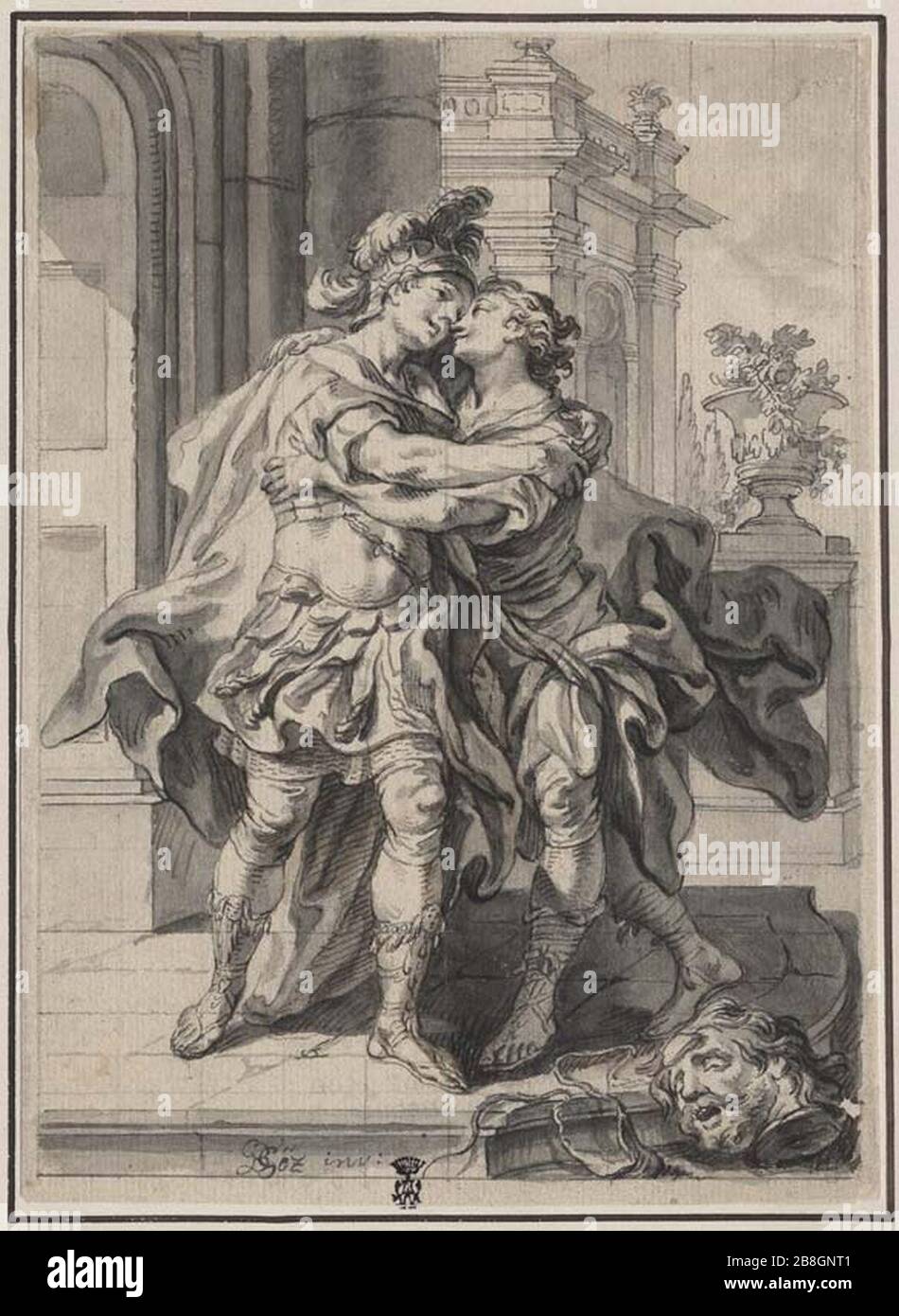 Gottfried Bernhard Göz - Jonathan greeting David after David killed ...