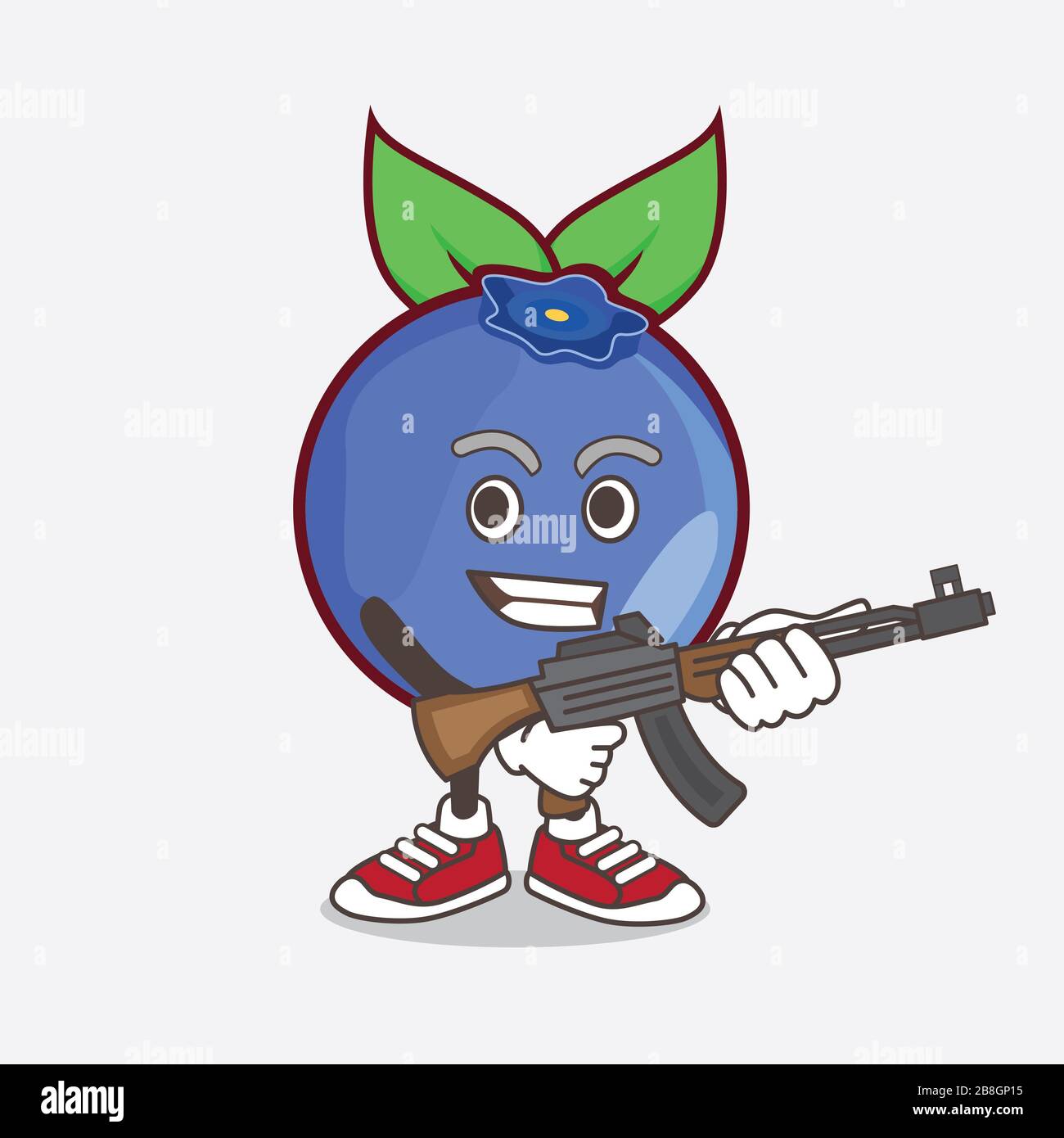 An illustration of Blueberry Fruit cartoon mascot character with ...