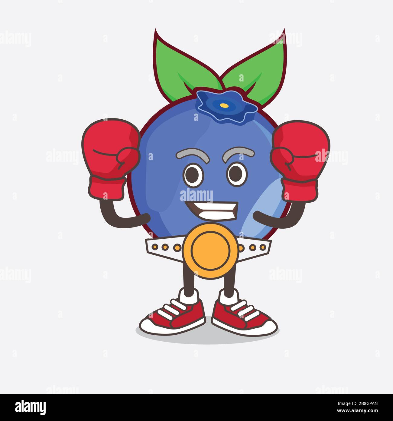An illustration of Blueberry Fruit cartoon mascot character in sporty ...