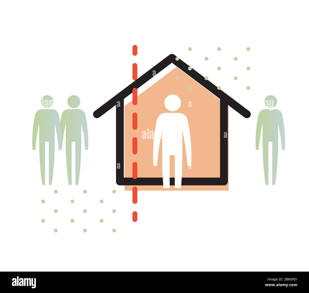 Self Isolate - Home Quarantine - Icon as EPS 10 File Stock Vector Image ...
