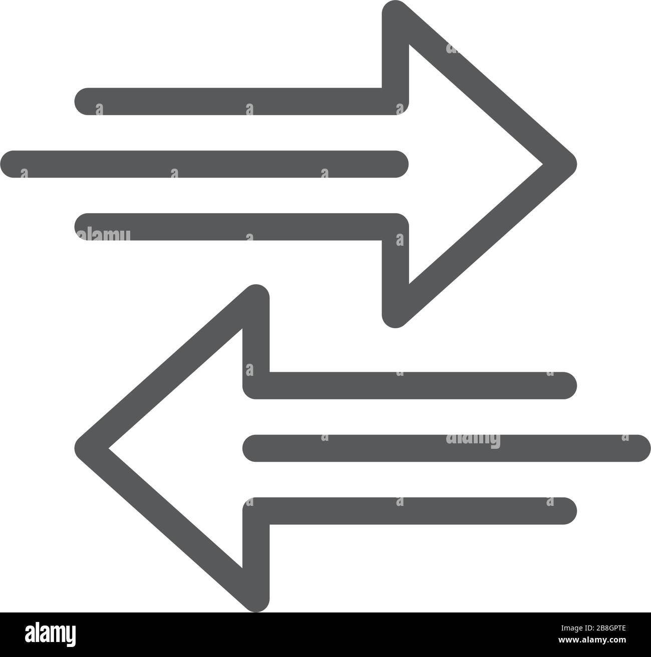 Transfer arrows outline icon. linear style sign for mobile concept and web design. Left right ...