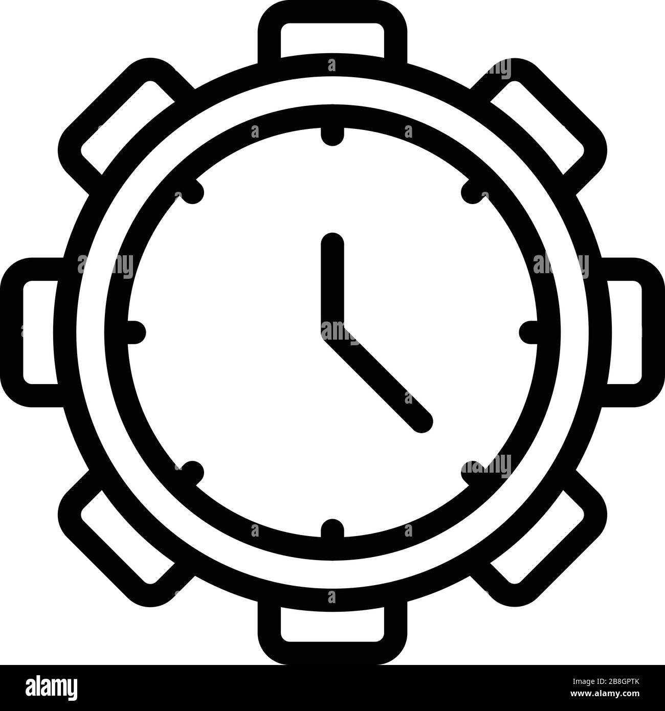 Clock gear icon, outline style Stock Vector Image & Art - Alamy