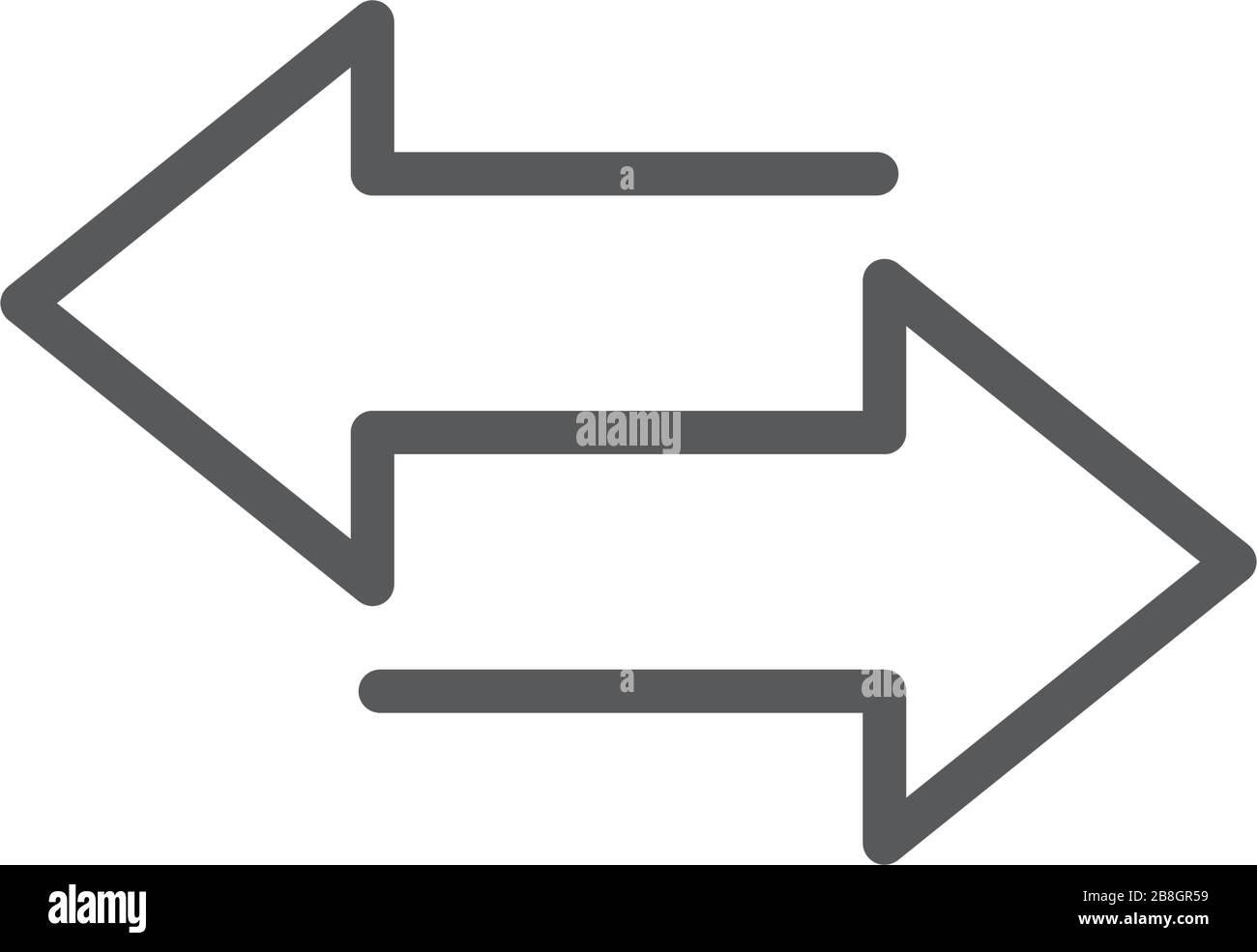 Transfer arrows outline icon. linear style sign for mobile concept and ...