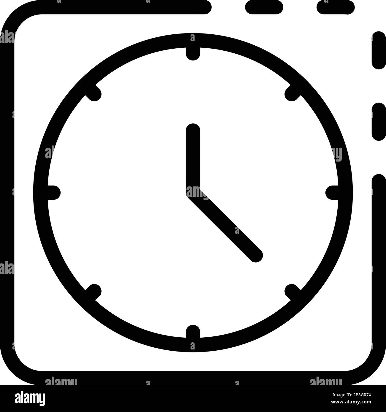 Square clock icon, outline style Stock Vector Image & Art - Alamy