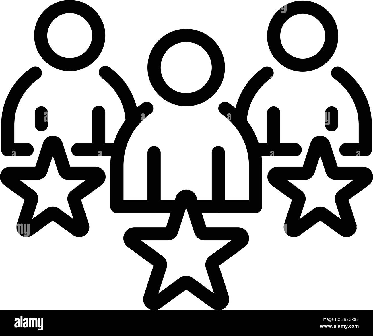 Three persons and stars icon, outline style Stock Vector Image & Art ...