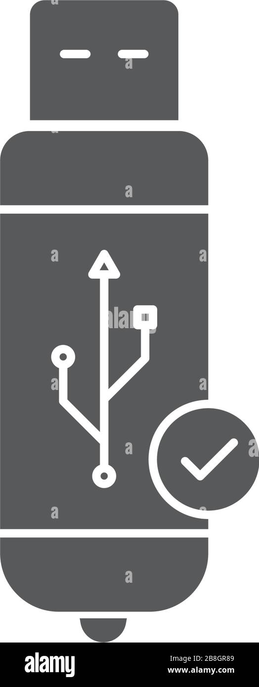 USB flash drive notification vector icon. filled flat sign for mobile ...