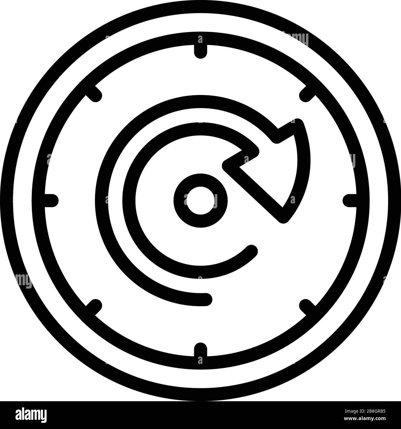 Clock and circular arrow icon, outline style Stock Vector Image & Art ...