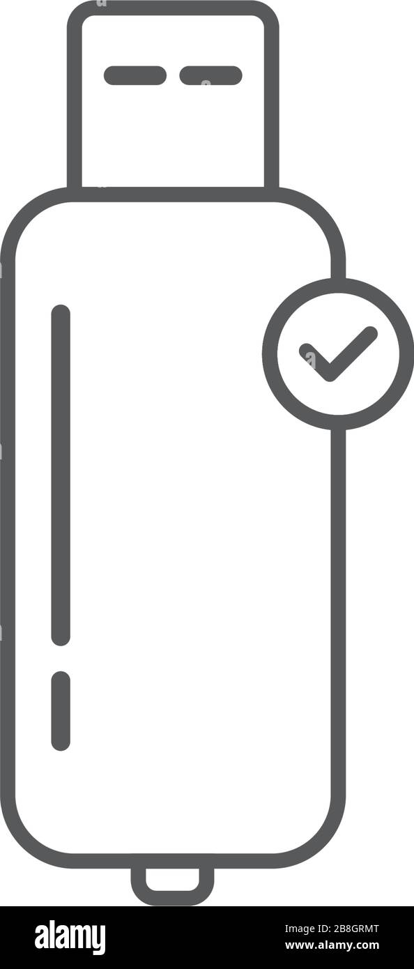 USB flash drive notification vector icon. filled flat sign for mobile ...